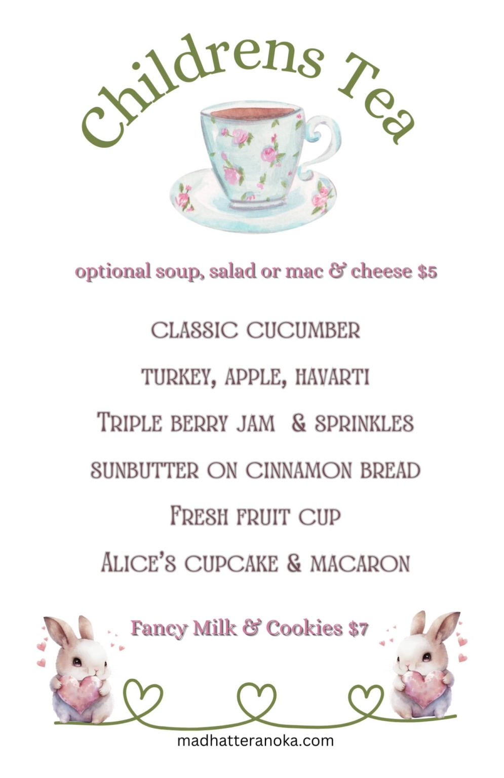Childrens_Tea_Menu_Jan24 | The Mad Hatter House of Curiosities & Tea ...